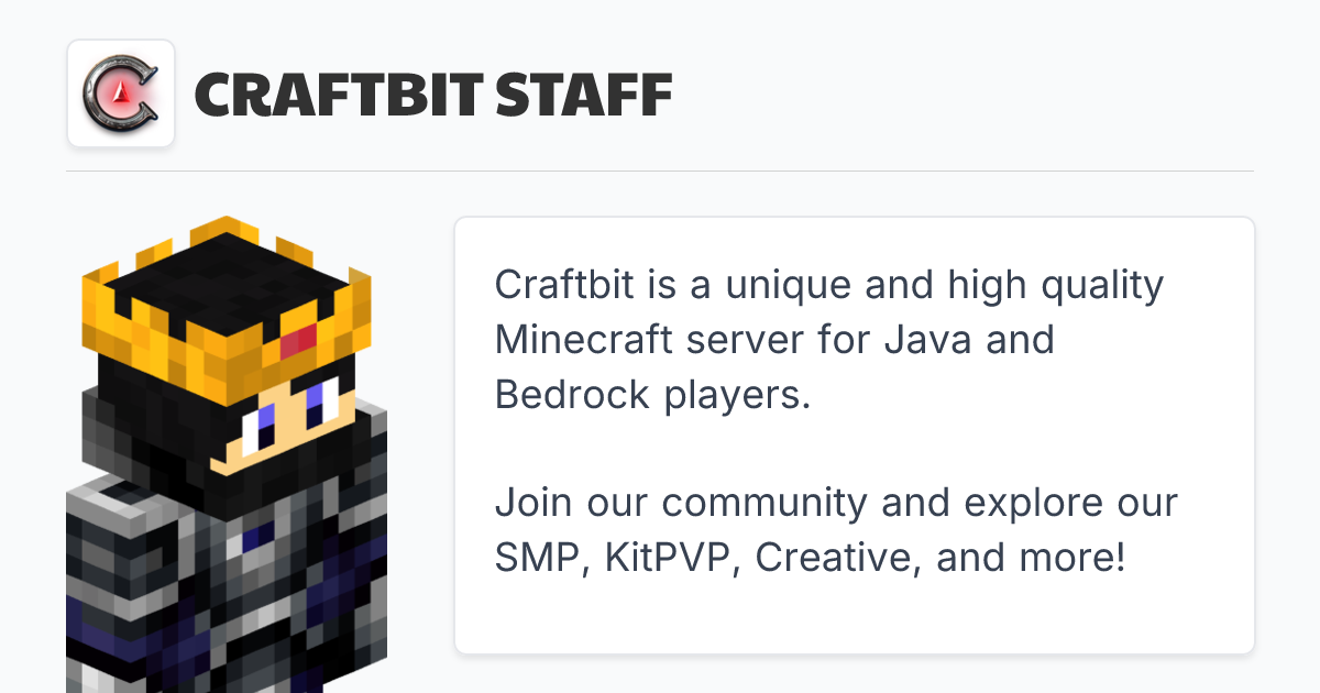 Staff Team | Craftbit Minecraft Server